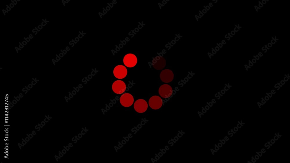 Red Loading circle animation. Round loading animation. White gradient ...