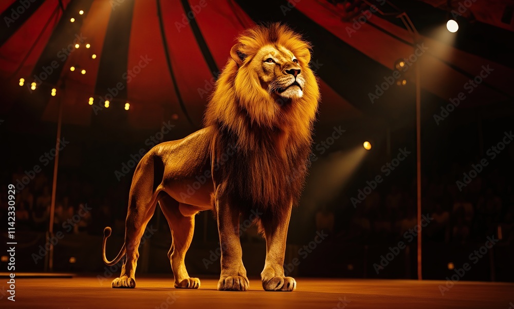 Circus animals. Exotic creatures, elephants, tigers, lions, playful ...