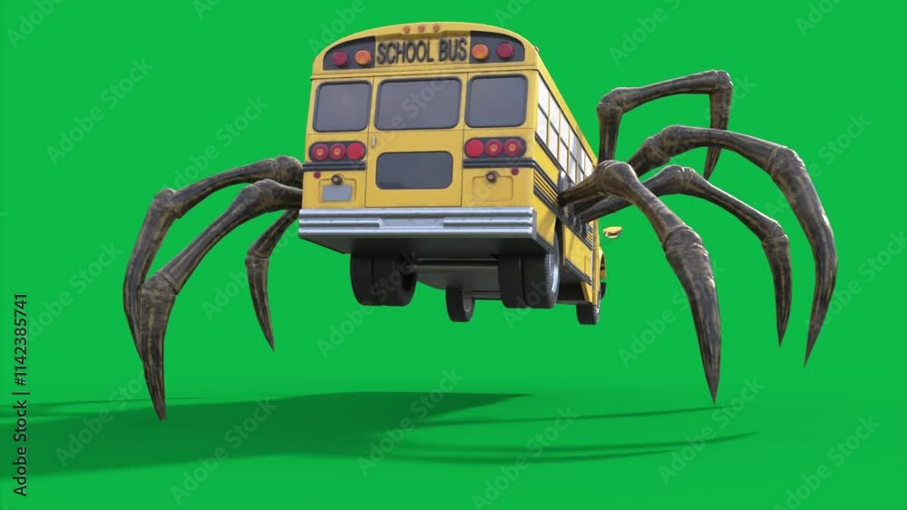 Green Screen School Bus Eater Monster Loop Back 3D Animations SCP ...