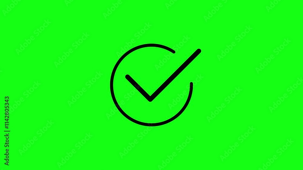 Black checkmark animation. Yes tick. Correct check mark symbol. Yes ...