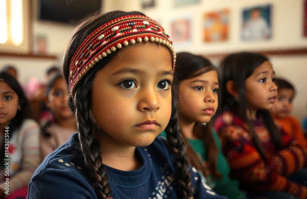 Foto de Native American children attend cultural language class in ...