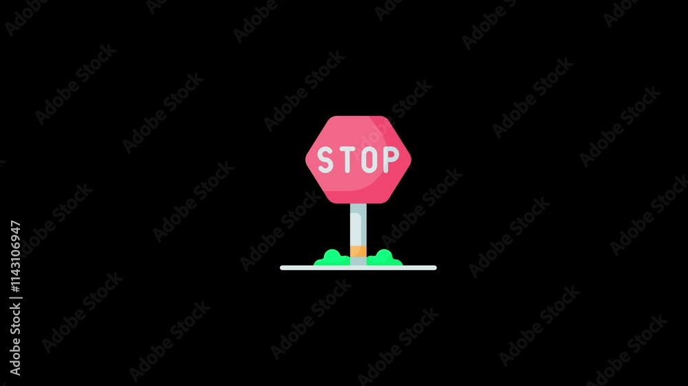 animated stop sign. stop sign icon animation. risk sign. stop hand icon ...