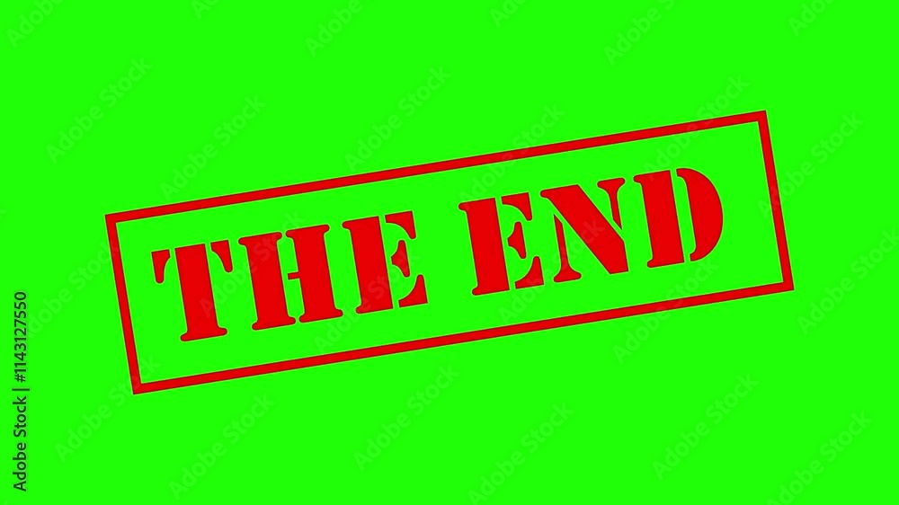 the end word seal stamp 4k animation red color the end stamp 4k ...
