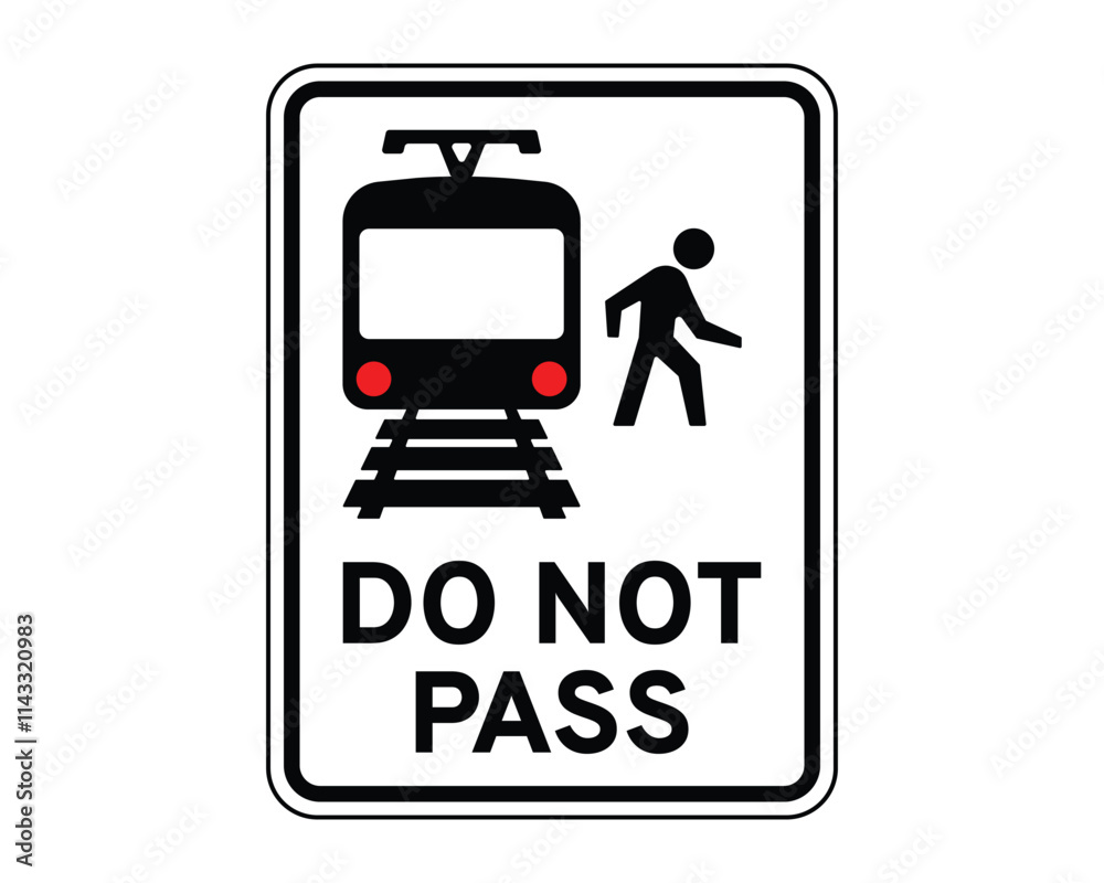 Do Not Pass Stopped Trains Sign Vector Indicating Prohibition of ...