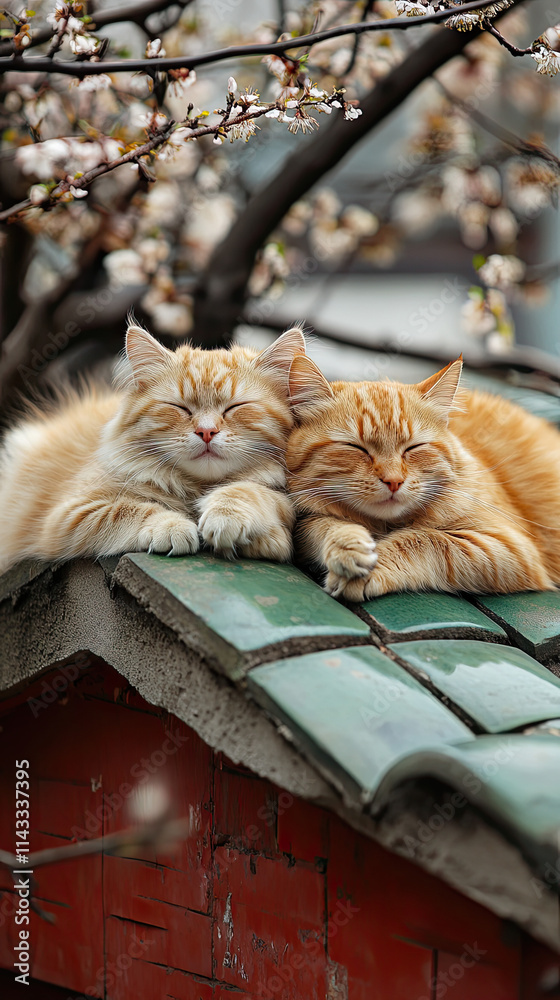 2 cats with different colors, high definition photo, cute, cartoon ...