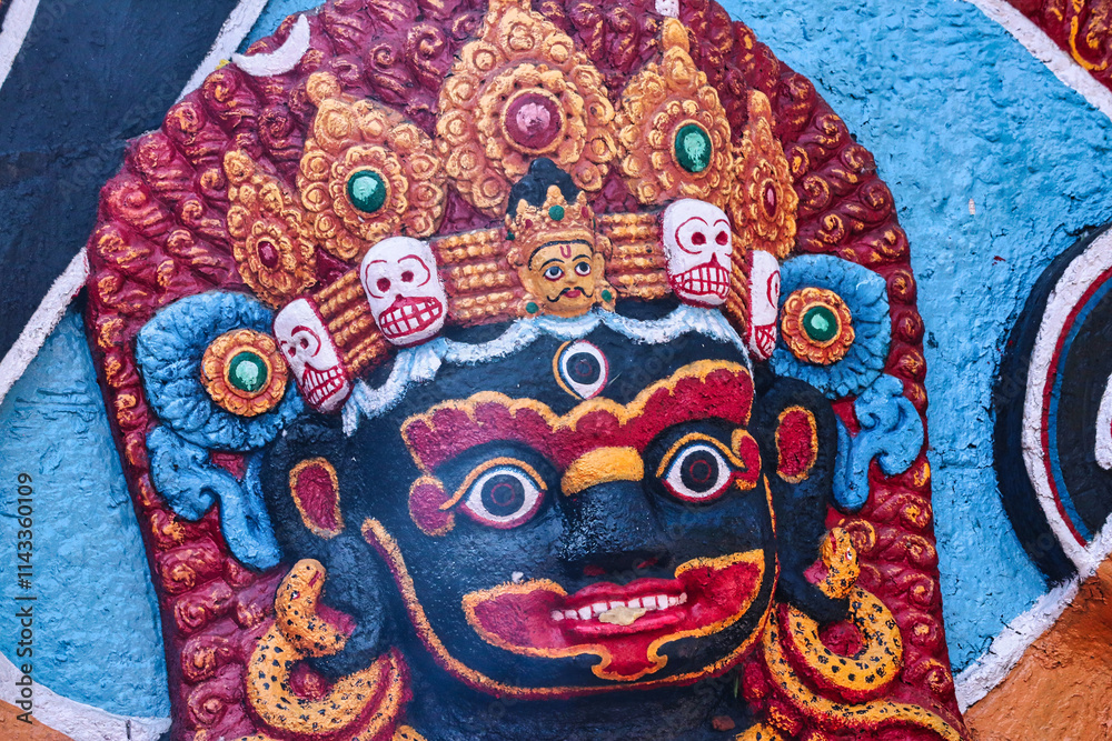 Kaal Bhairav idol close up - A powerful manifestation of the Hindu god ...