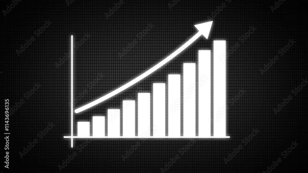 Abstract business graph icon animation background. Business Financial ...