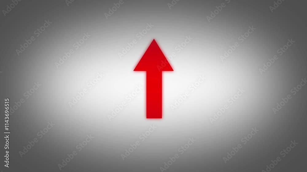 Animated Light up arrow on black background.Signal icon. up Moving ...