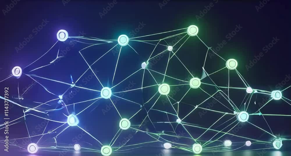 A futuristic mesh network or neural network design, featuring glowing ...
