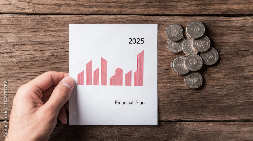2025 Financial Planning concept. Hand holding paper labeled 2025 ...