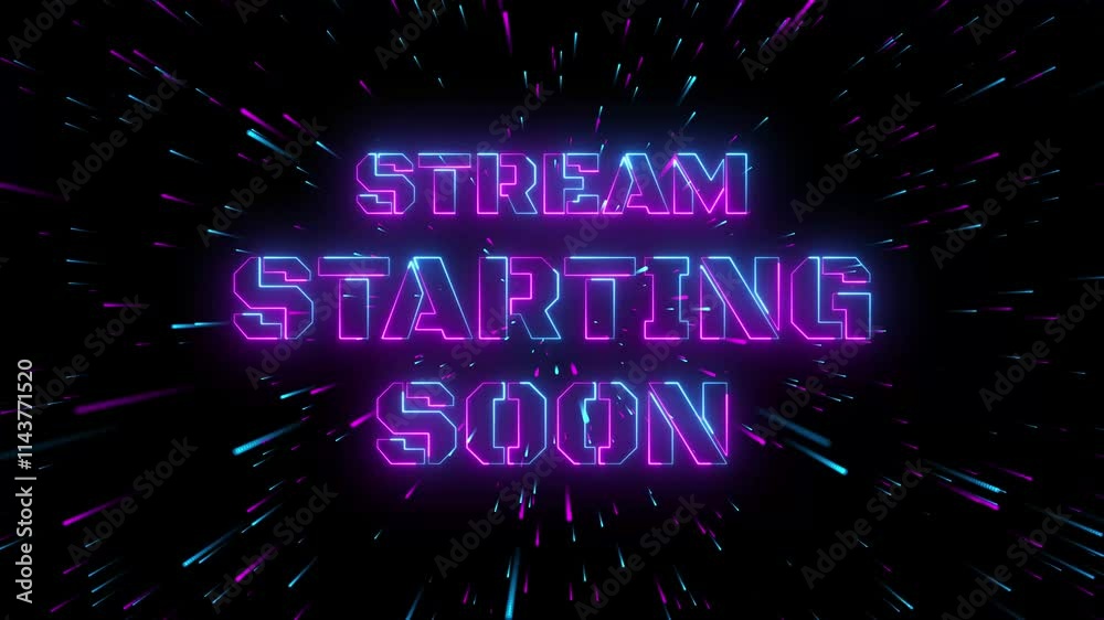 stream starting soon neon animated starting soon neon light meteor ...
