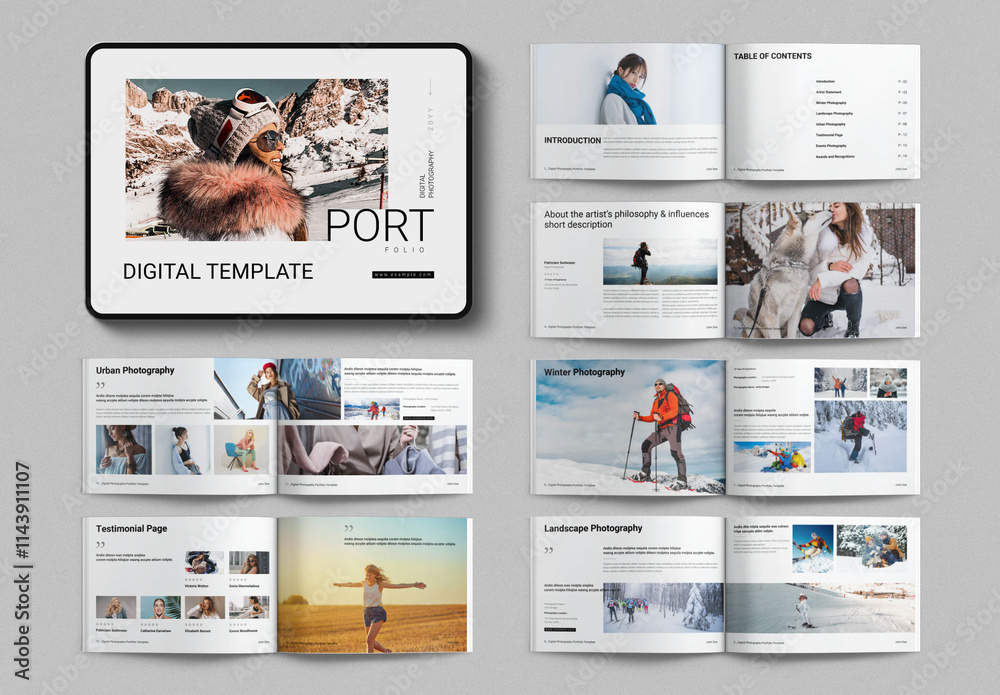 Digital Photography Portfolio Template Design Layout Landscape Stock ...