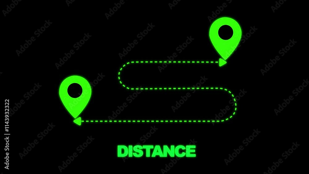 Measuring distance length dotted line animation, Tourism and travel ...
