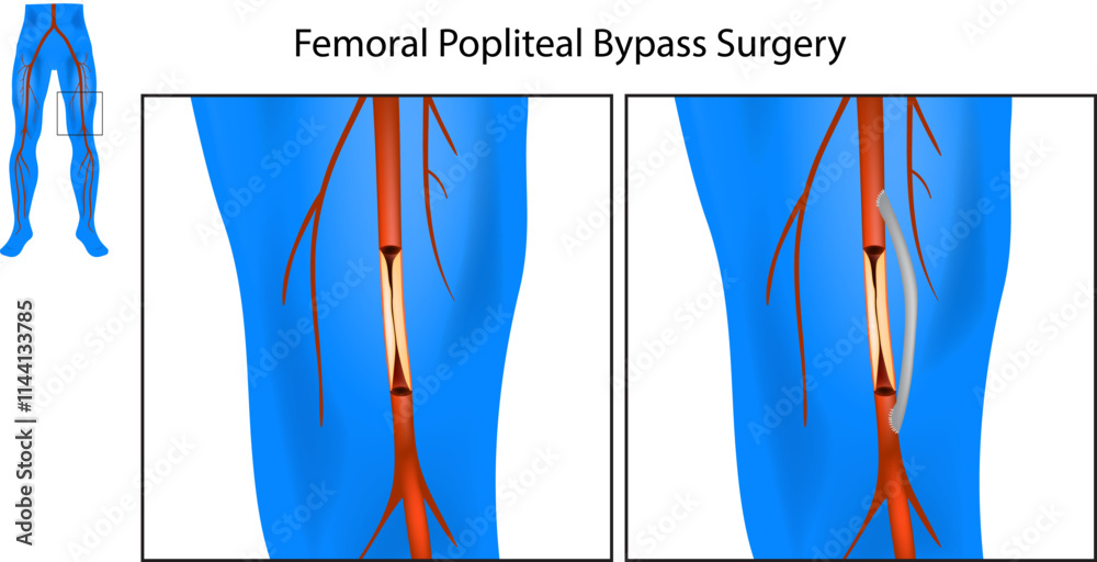 Femoral Popliteal Bypass Surgery. Leg Artery Bypass Surgery Diagram ...