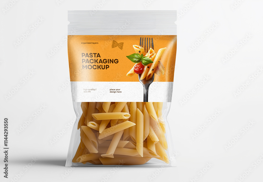 Pasta Packaging Mockup – Realistic PSD Template for Food Branding and ...