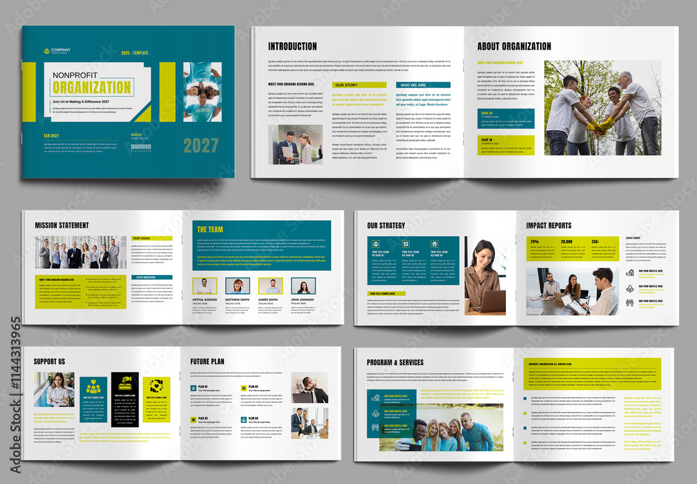 Nonprofit Organization Brochure Layout Stock Template | Adobe Stock