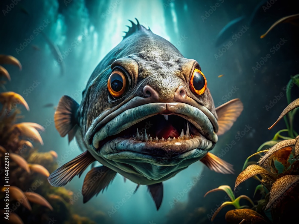 Devil Fish Double Exposure Surreal Art, Fantasy Fish Portrait ...