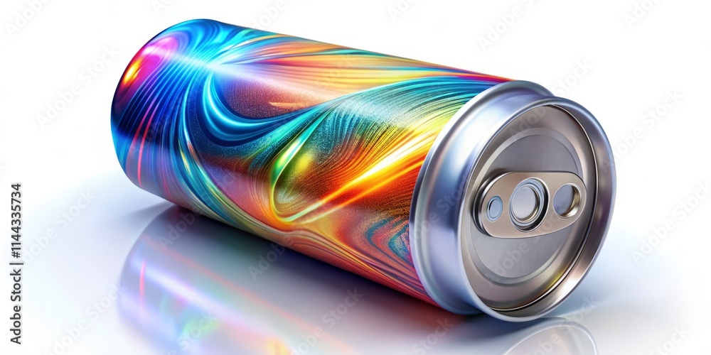 Sleek Futuristic Energy Drink Can - 32k Worm's Eye View Studio Shot ...