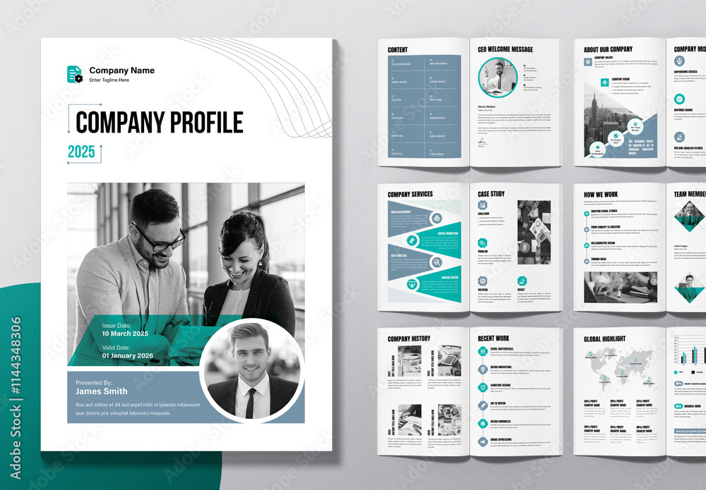 Company Profile Template Design Stock Template | Adobe Stock