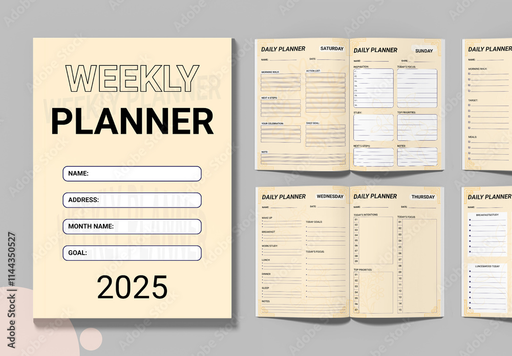 Planner Template Layout Stock Template | Adobe Stock