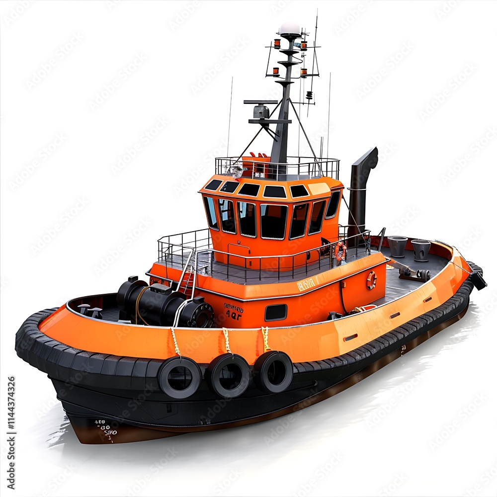 Powerful Tugboat: A robust and reliable tugboat, ready to navigate any ...