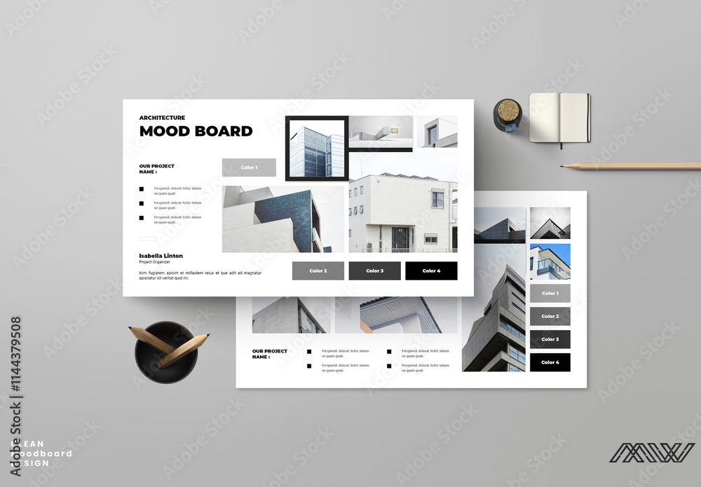 Architecture Moodboard layouts Stock Template | Adobe Stock