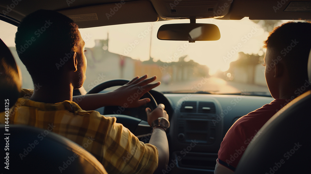 Man, driving and car on road for transportation, travel and journey ...