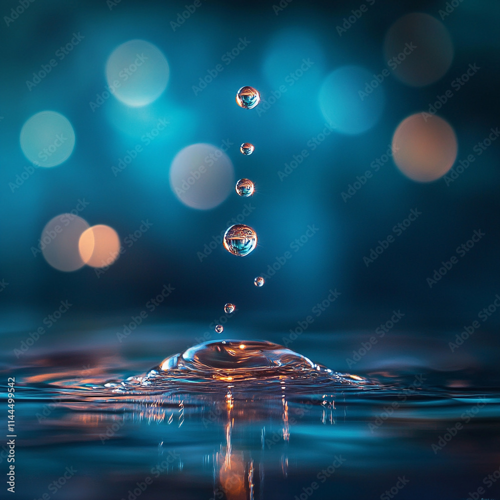 Water Droplets Symphony: Captivating macro photograph of water droplets ...