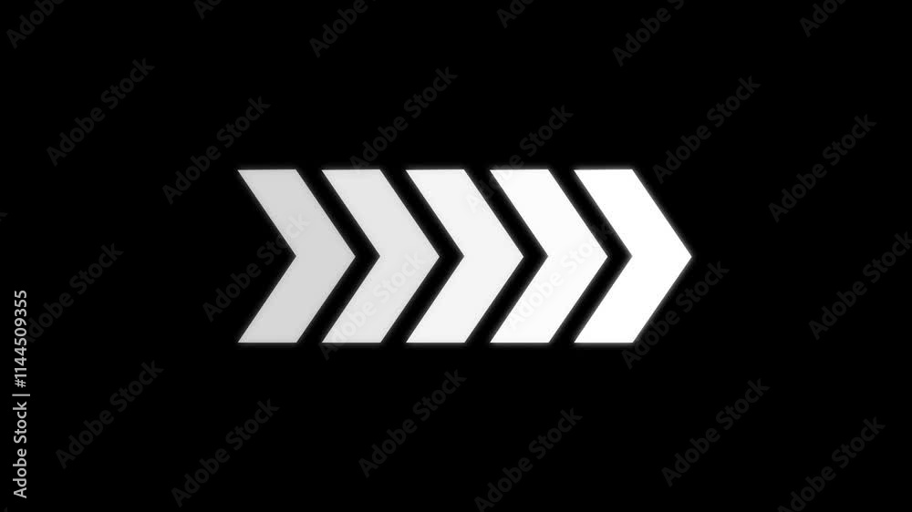 Arrow Loop Animation direction concept. arrow on black background, seamless loop animation Arrow ...