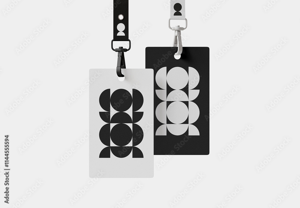 Hanging ID Cards Mockup Stock Template | Adobe Stock