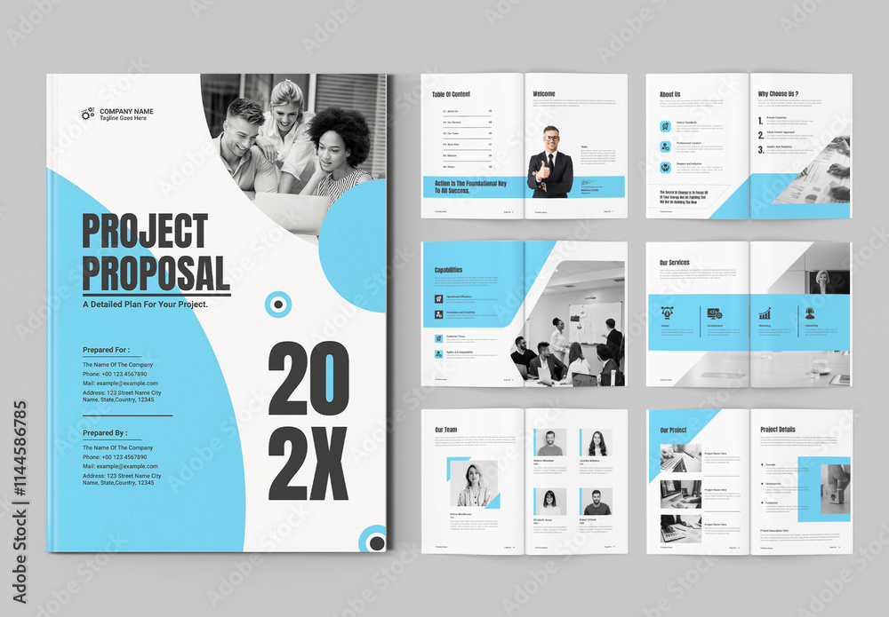 Project Proposal Brochure Layout For Corporate Company Stock Template | Adobe Stock