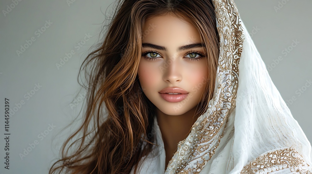 A beautiful Kurd girl in her 20s, middle eastern facial features ...