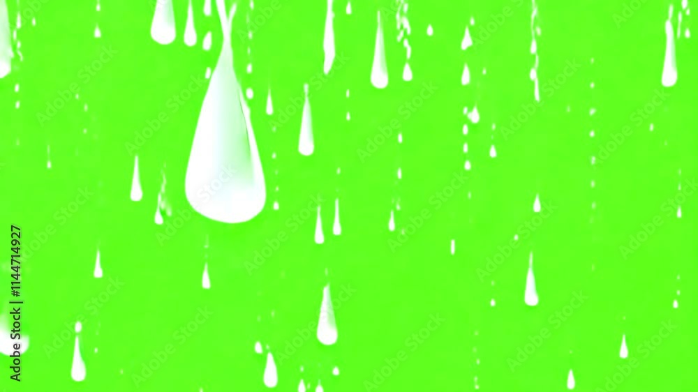 Raindrops falling on green screen background. Rain green screen footage ...