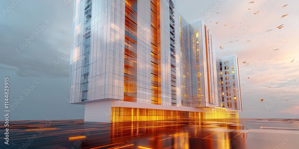 buildingFuturistic architecture, high-tech buildings with glass and ...