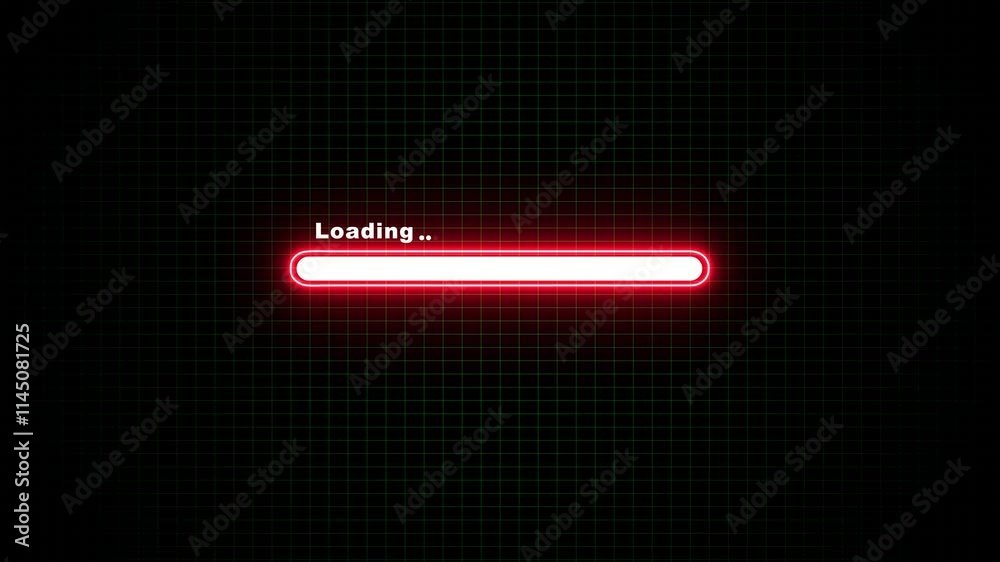 Simple Loading bar screen progress animation. Progress loading bar 0-100 percent with Alpha ...