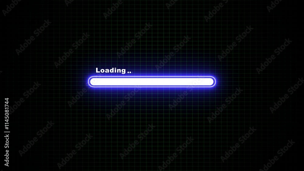Simple Loading bar screen progress animation. Progress loading bar 0 ...