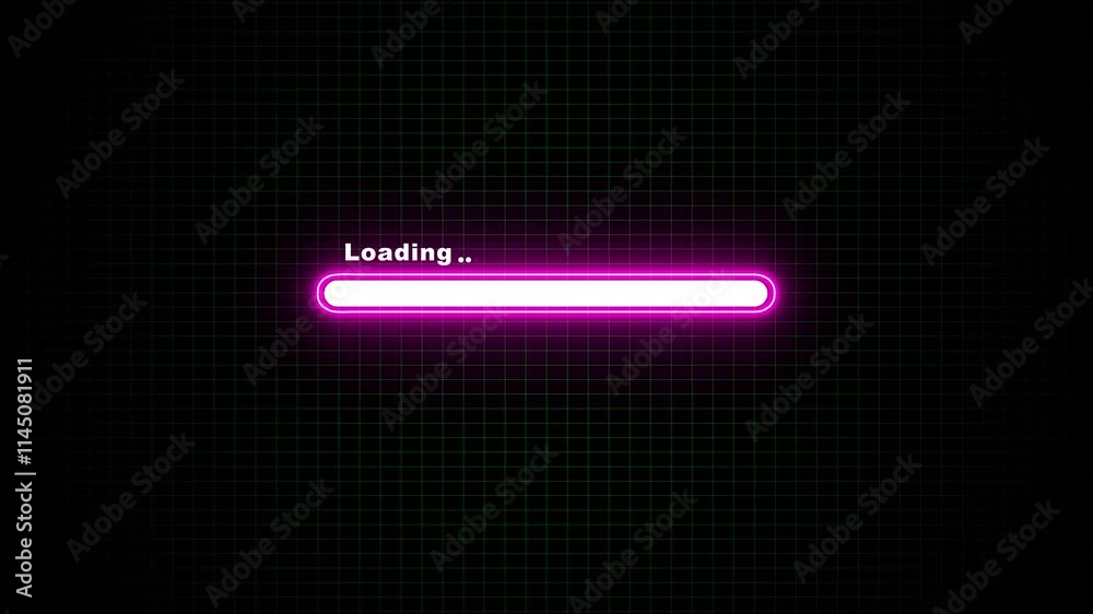 Simple Loading bar screen progress animation. Progress loading bar 0-100 percent with Alpha ...