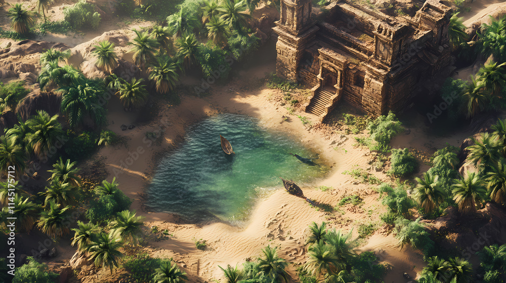 ภาพประกอบสต็อก Dnd battlemap battlemap style for oasis environment ...