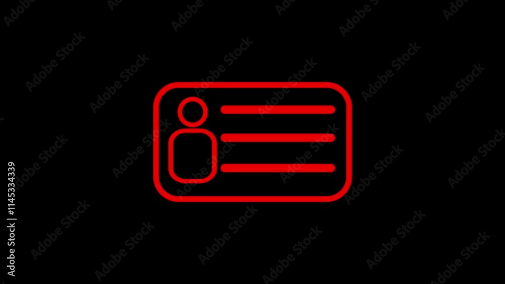 User account on computer window. Animated symbol icon 4K. ID Card icon ...