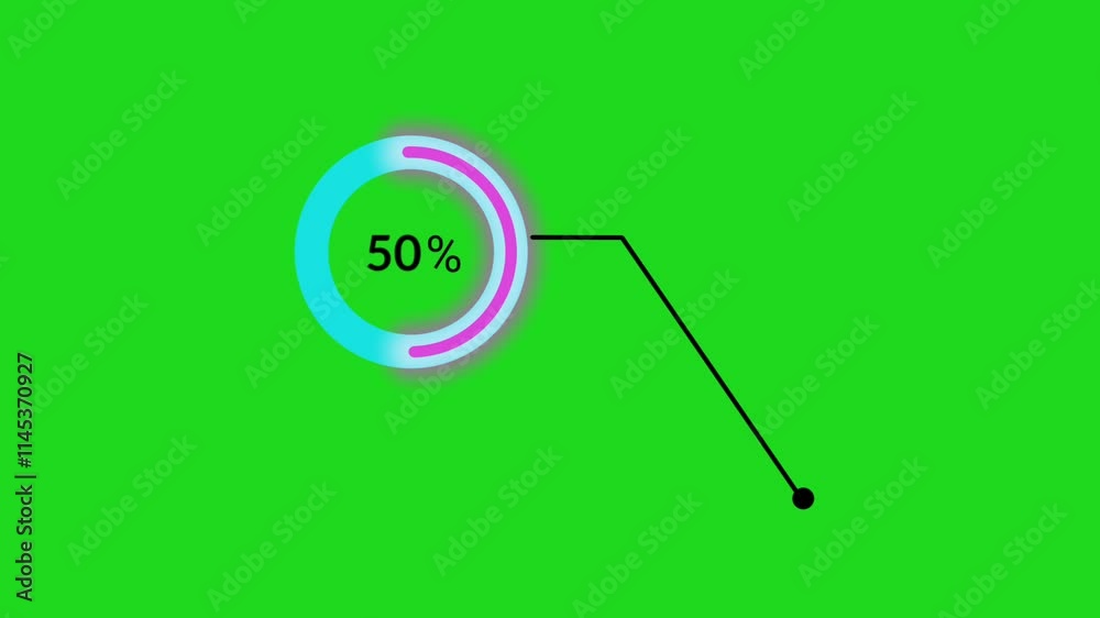 Fifty percent infographic Pie Chart animation. Fifty percent Motion ...