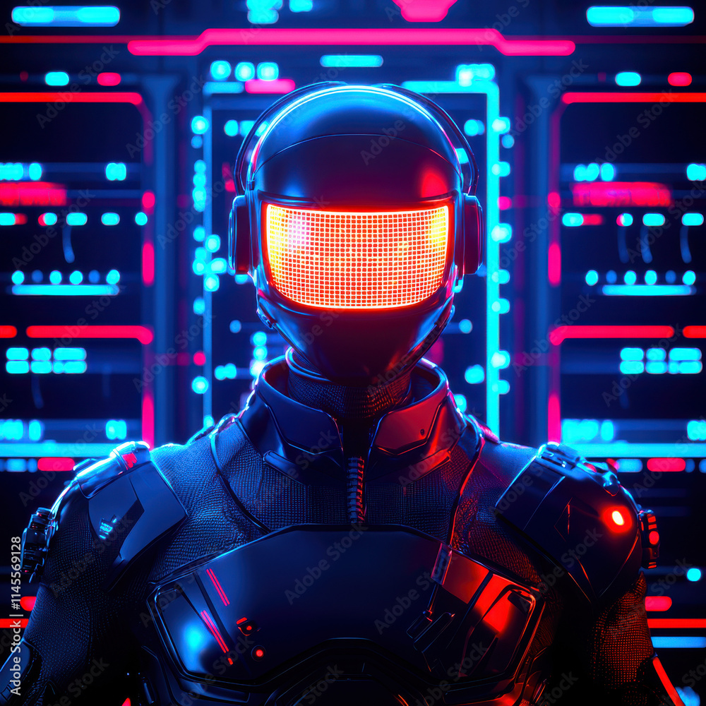 Scammer crime online concept. Scammer operating an AI bot network ...