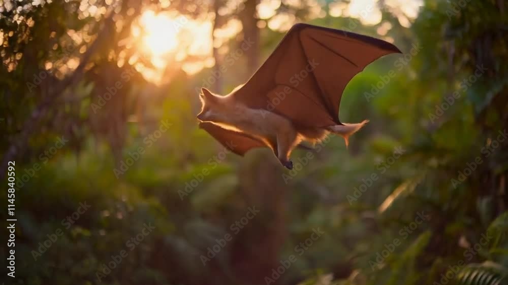 Flying Fox high resolution cinematic slow motion nature bird video ...