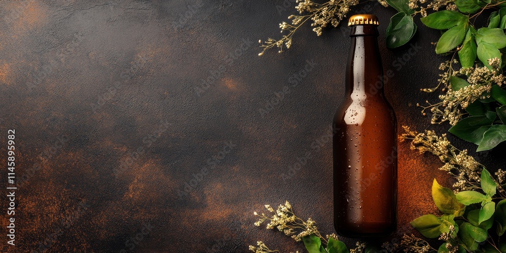 Bottle of beer with ample free space available for your decoration ...