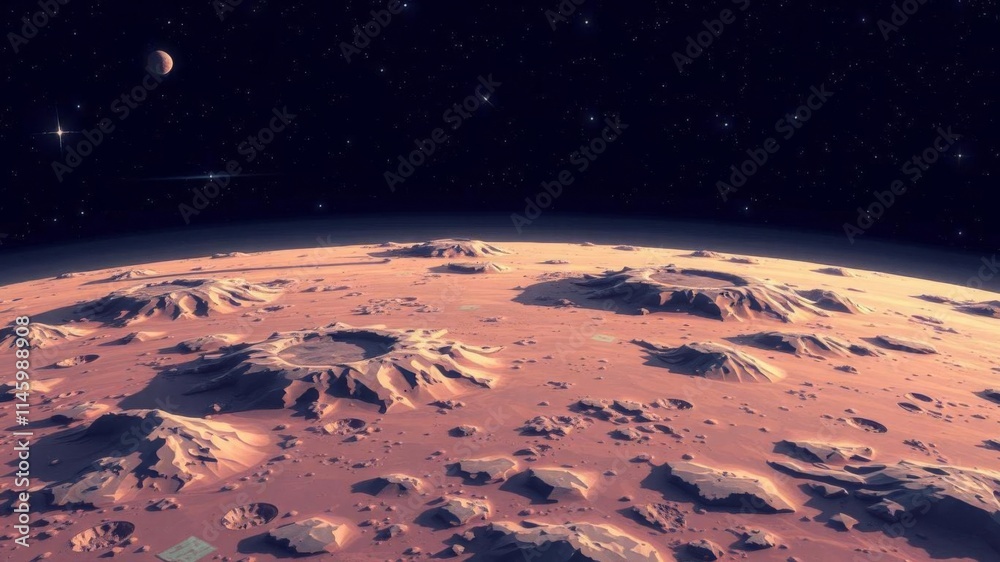 Pixel art game location of a cosmic area planet surface riddled with ...