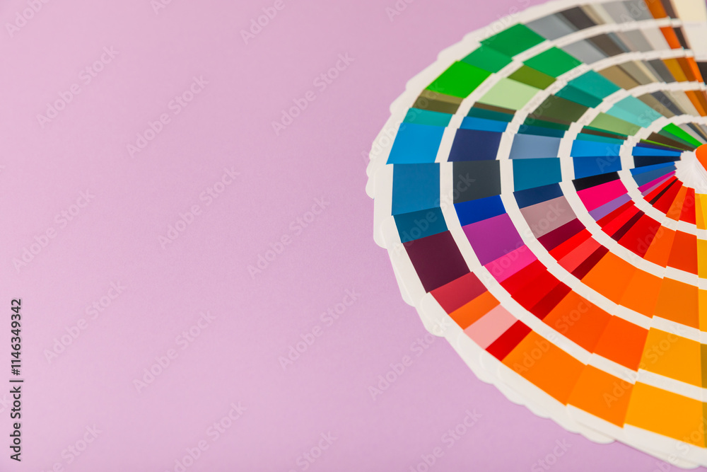 Color palette on a bright colored background. Color palette guide ...