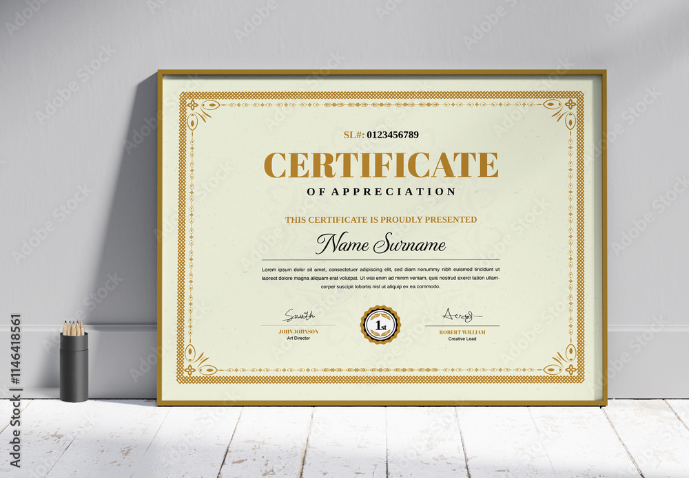 Certificate Template Layout Stock Template | Adobe Stock
