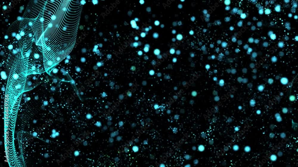 abstract background with glittering shiny blue particles and shallow depth of field. This luxury ...