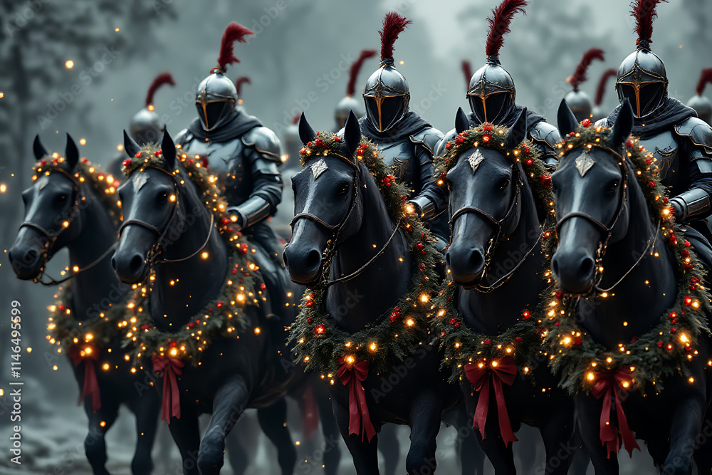 Medieval Parade with Christmas Decorations: Forward, Knights! Christmas ...