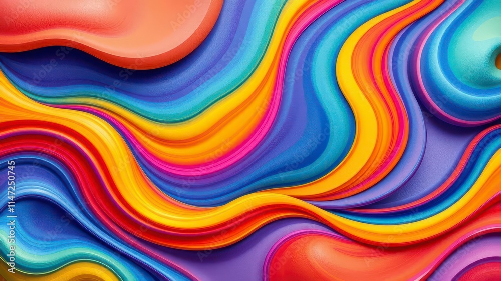 Abstract wave texture design featuring flowing lines and curves in a ...