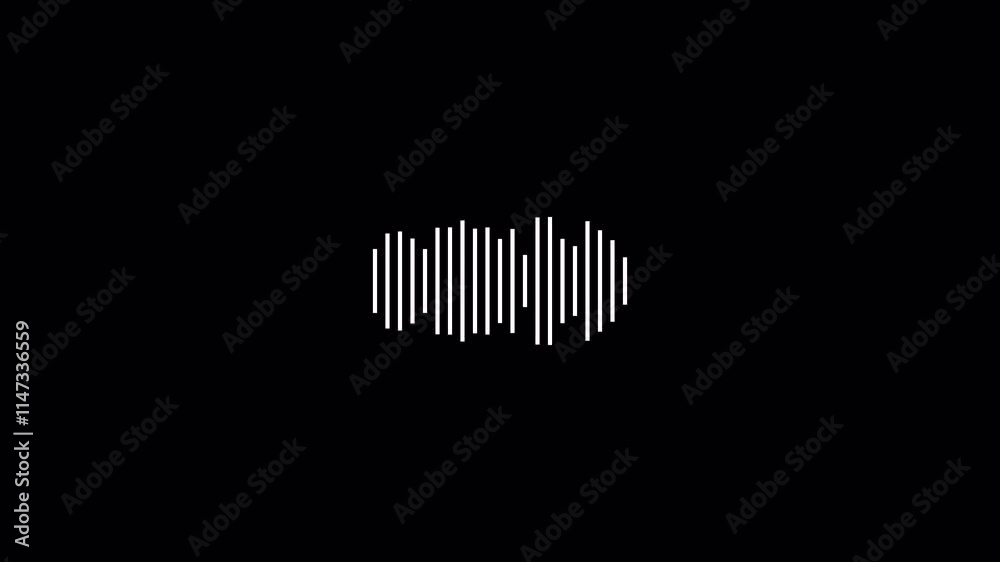 Line audio wave visualization voice record, sound wave animation on ...